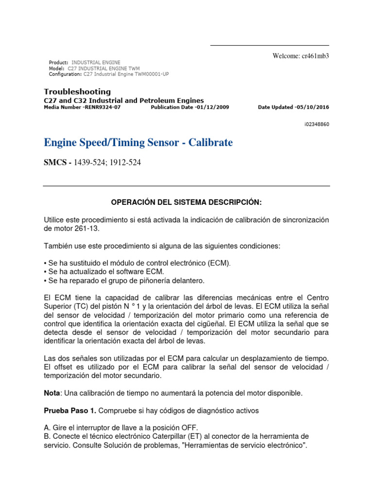 Calibracion Tiempo c27 | PDF