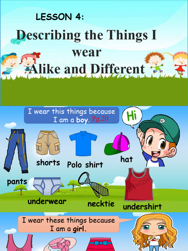 Lesson 4 Describing The Things I Wear | PDF