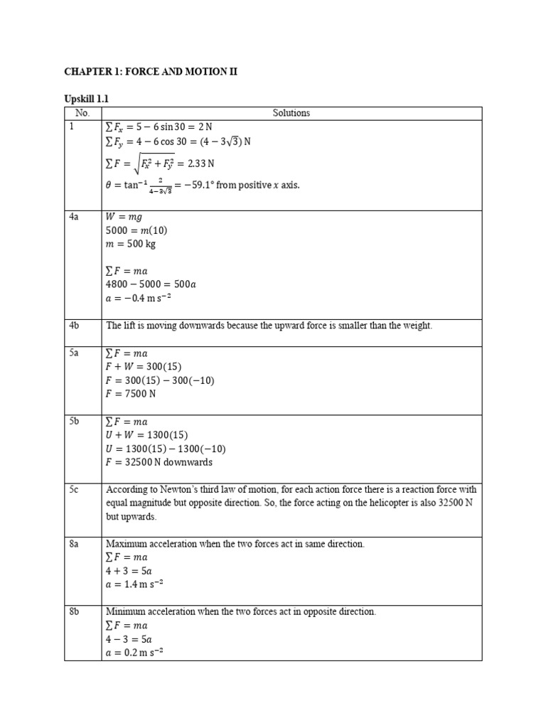 Physics Answer Form 5 Force and Motion Chapter 2Answer-F5C1 | PDF ...