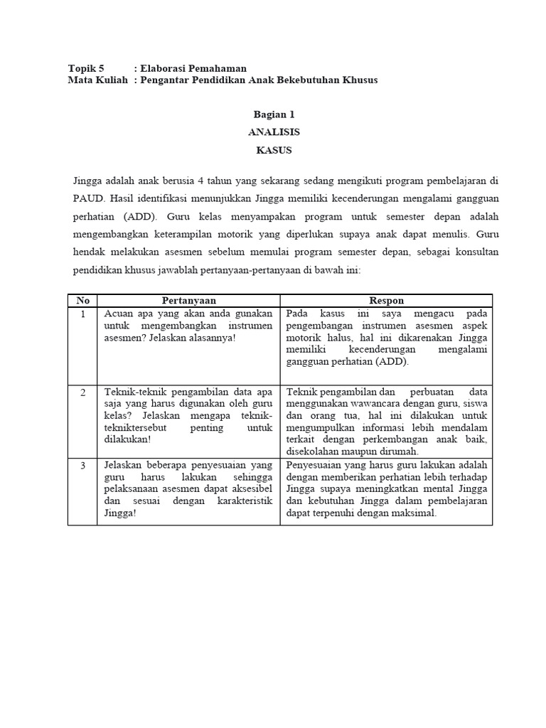 Topik 5 - Elaborasi Pemahaman - Ppabk | PDF
