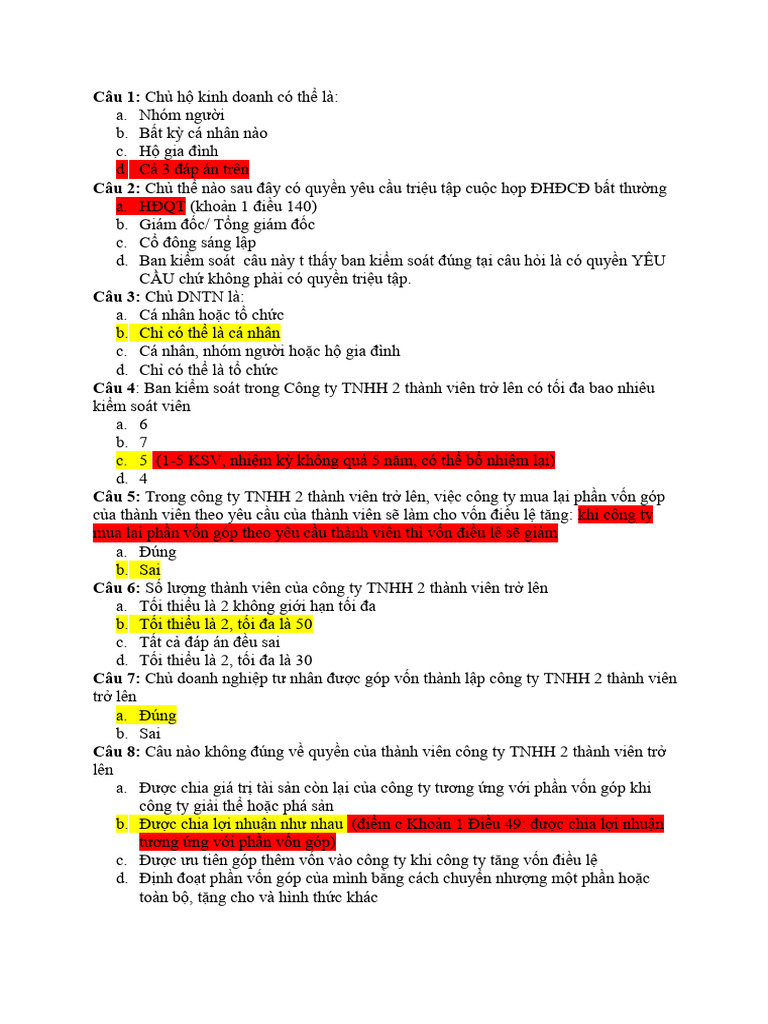Trắc Nghiệm LDN | PDF