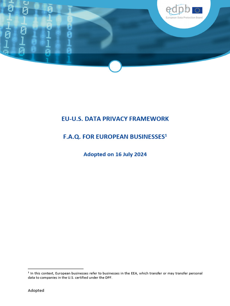 EU-U.S. Data Privacy Framework Guide | PDF | Information Privacy | Justice