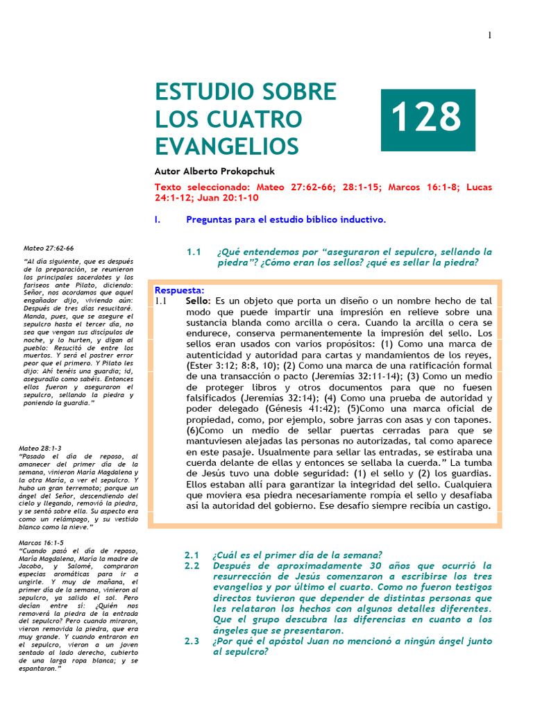 4 Evangelios 128 | PDF | La resurrección de Jesús | Jesús