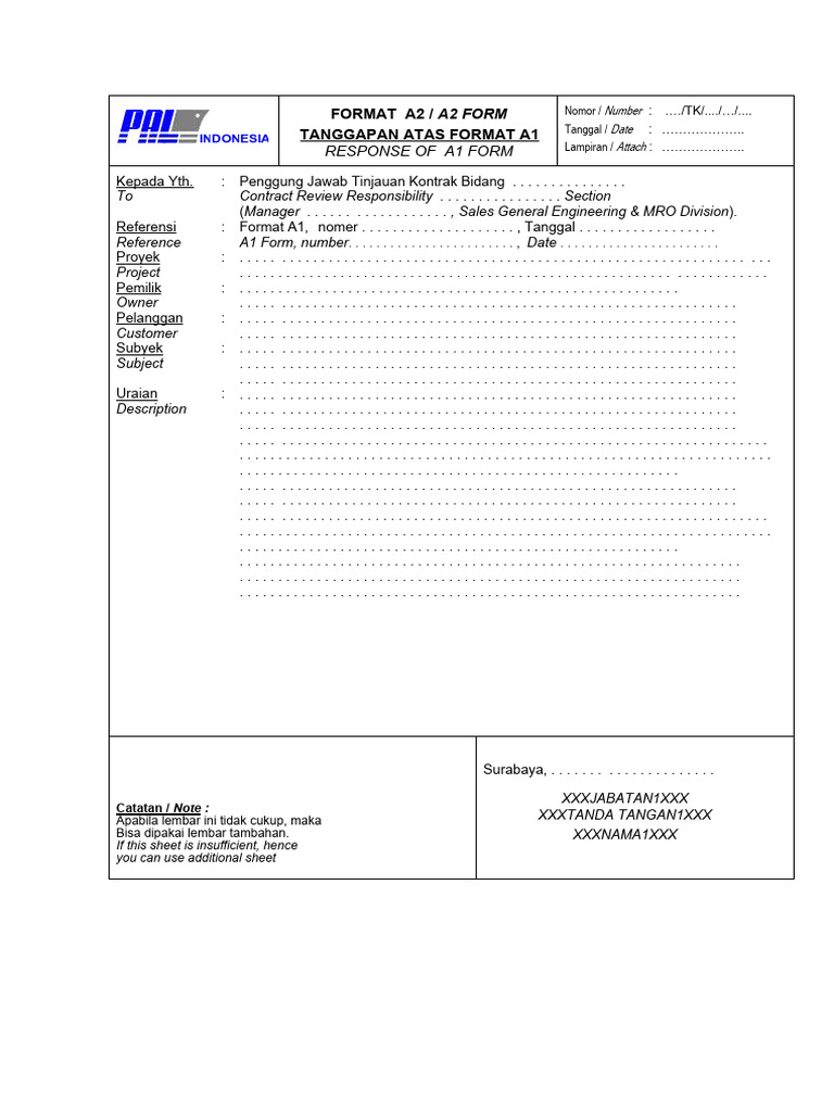 Format Dokumen A2 dan Contohnya | PDF