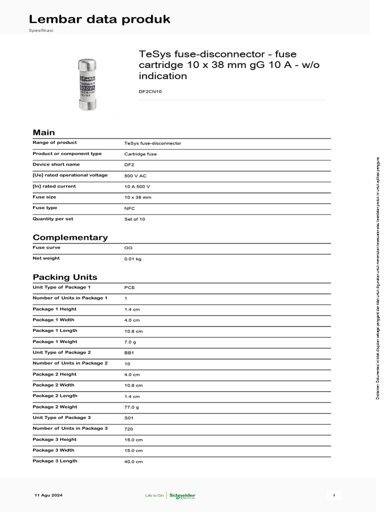 Schneider Electric - TeSys-DF-LS1-GK1 - DF2CN10 | PDF