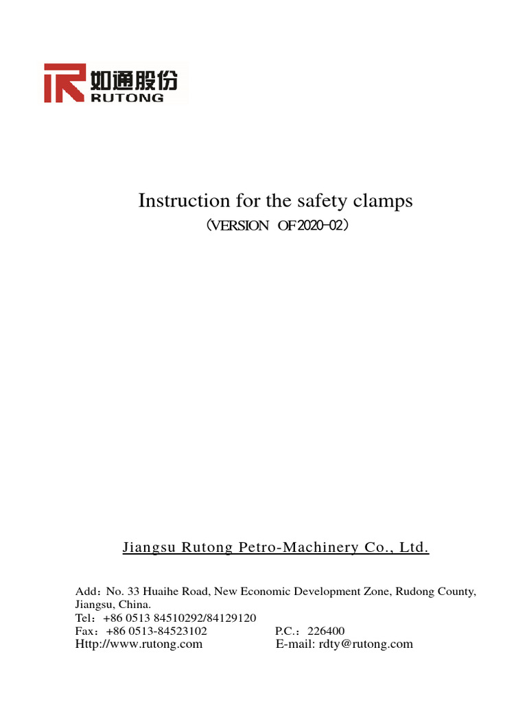 Safety Clamp Instructions 2020-02 | PDF | Screw | Nut (Hardware)