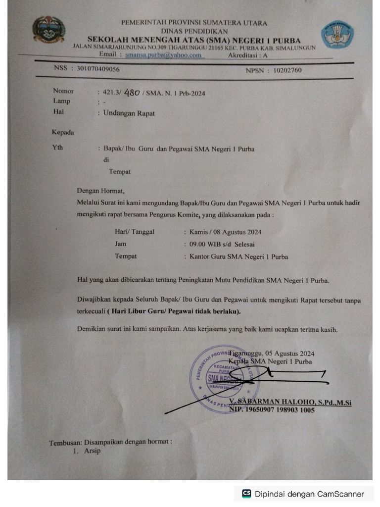 Undangan Rapat | PDF