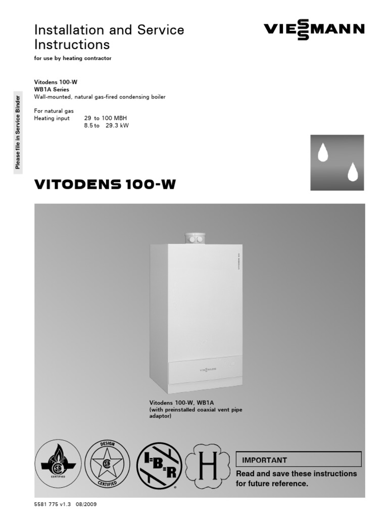 Vitodens 100 Is | PDF | Water Heating | Boiler