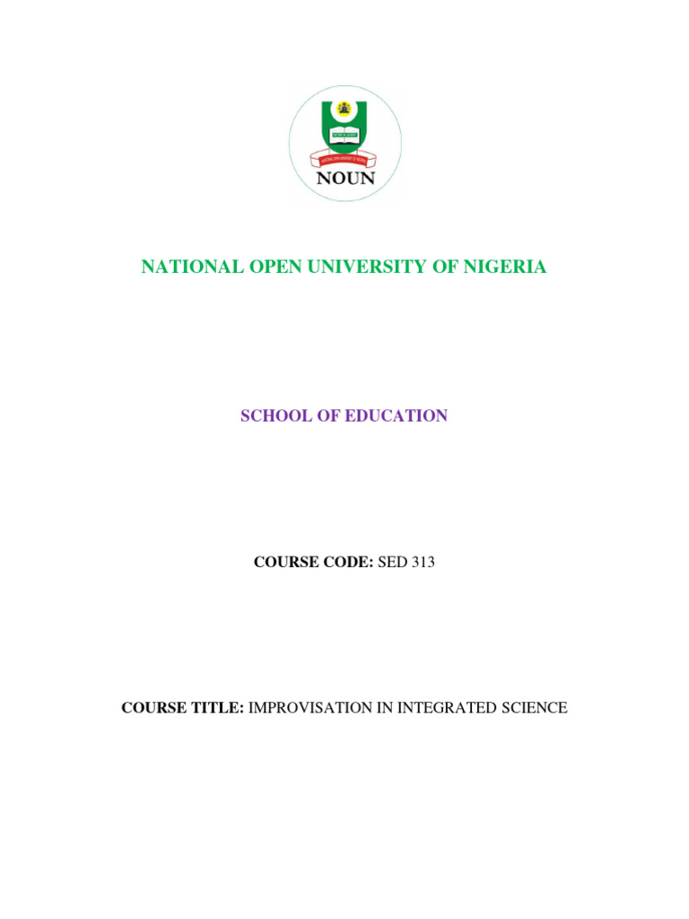 SED 313 - Improvisation in Integrated Science | PDF | Experiment ...