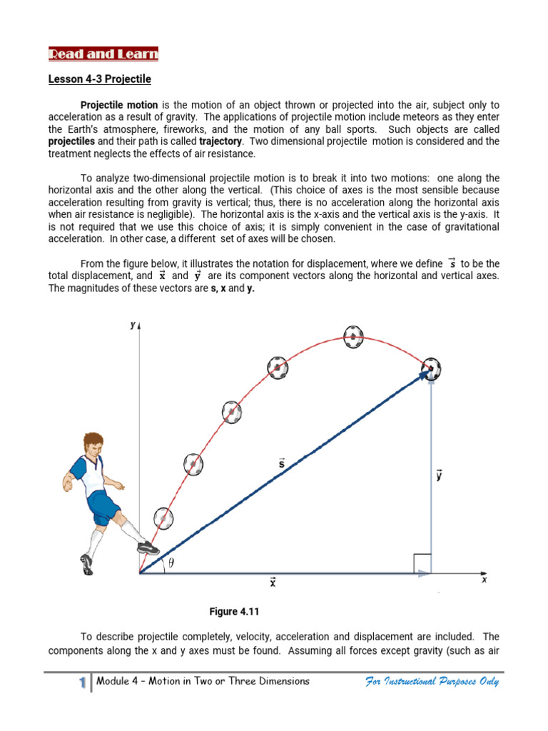 Module 4-3 Projectile | PDF | Acceleration | Velocity