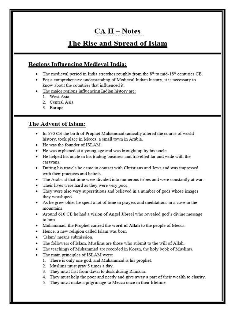 Rise and Spread of Islam Overview | PDF | Arabs | Muhammad