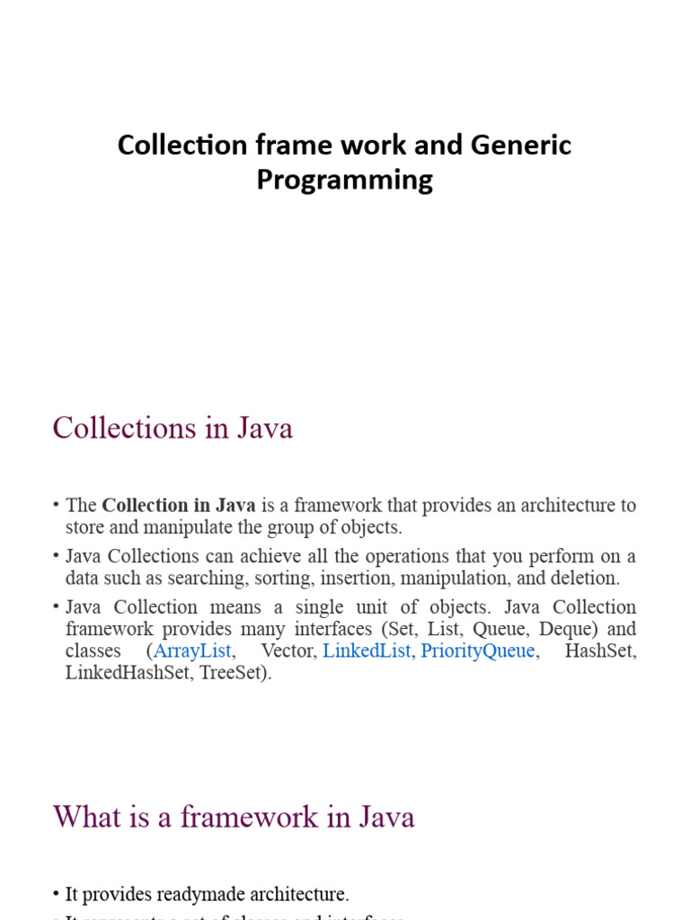Unit 3 Ajava Collection Frame Work and Generic Programming | PDF | Programming | Constructor ...