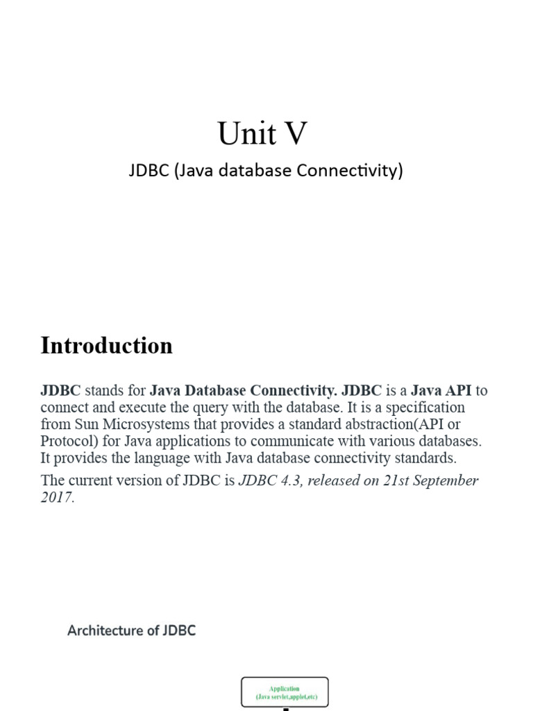 Unit V Ajava - Update | PDF | Databases | Java (Programming Language) Unit V Ajava - Update | PDF | Databases | Java (Programming Language)