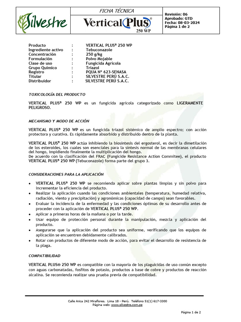 Ficha Técnica Vertical Plus 250 WP | PDF