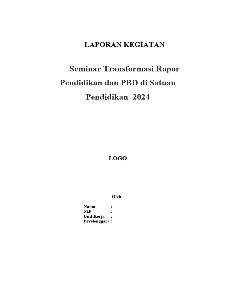 Contoh Laporan kegiatan - Seminar - Transformasi Rapor Pendidikan dan ...