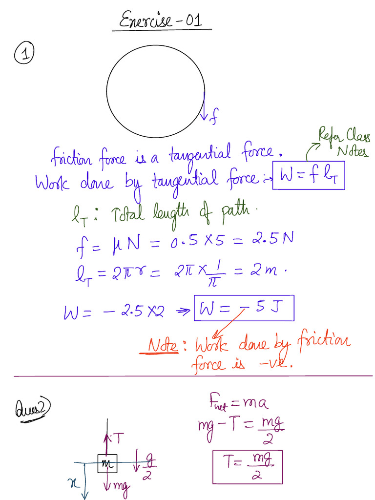 Exercise 1 Solution Work Power | PDF