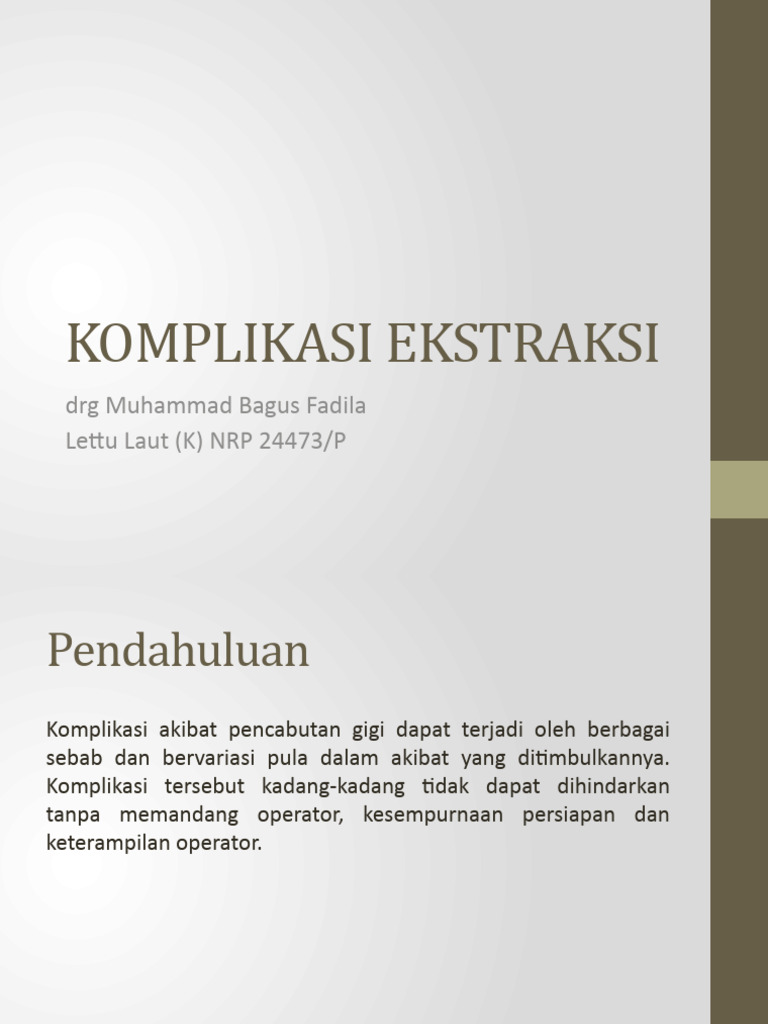 Komplikasi Ekstraksi | PDF