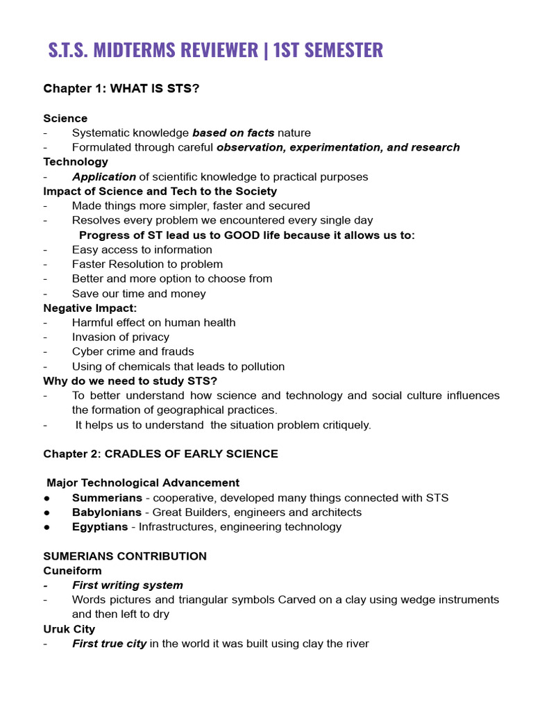 S.T.S. Midterms Reviewer - 1St Semester: Chapter 1: WHAT IS STS? | PDF | Social Media | Popular ...
