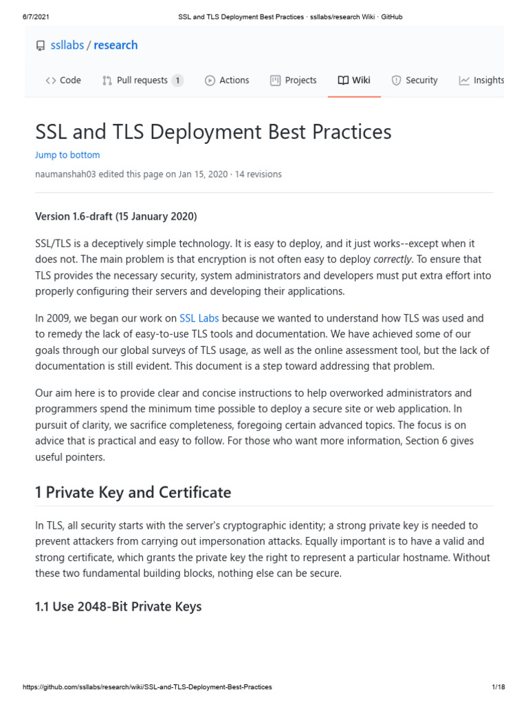 SSL/TLS Deployment Best Practices Guide | PDF | Transport Layer ...