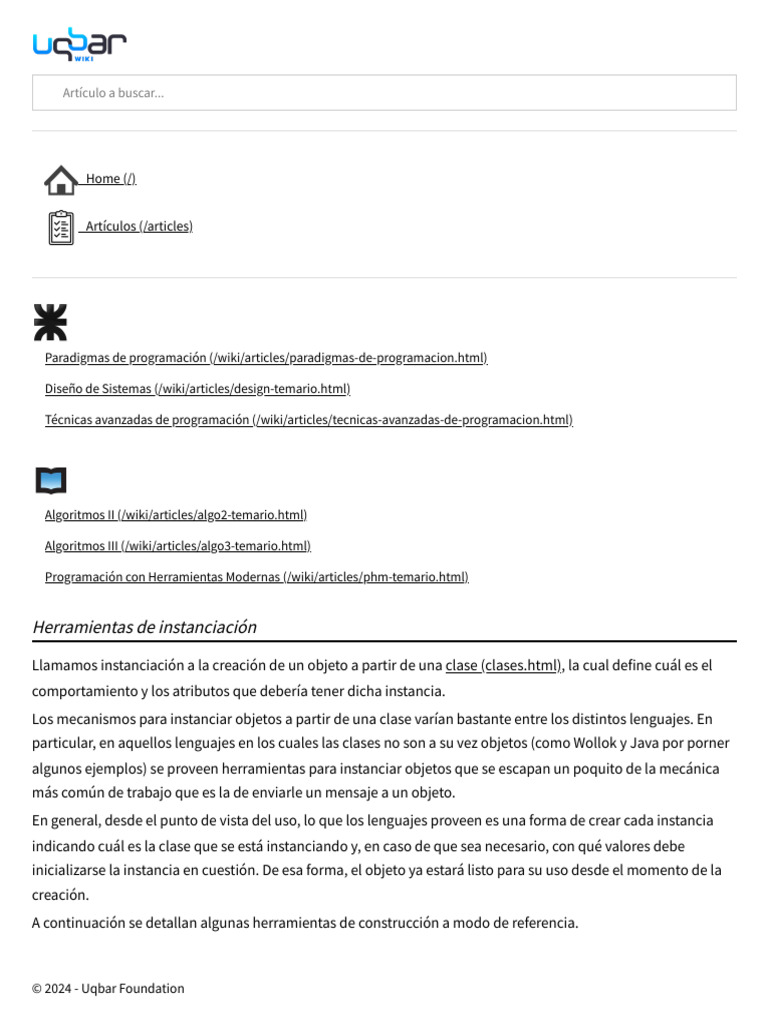 Herramientas de Instanciación | PDF | Objeto (informática ...