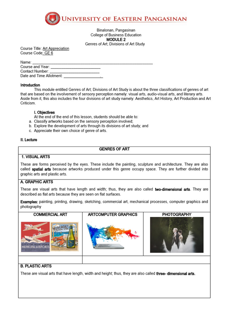 Module 2 Arts Appreciation | PDF | Poetry | The Arts