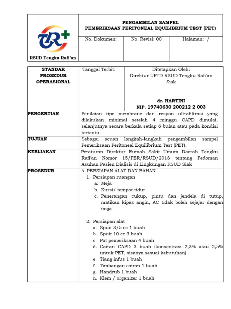 2024 - SPO PENGAMBILAN SAMPEL PET | PDF