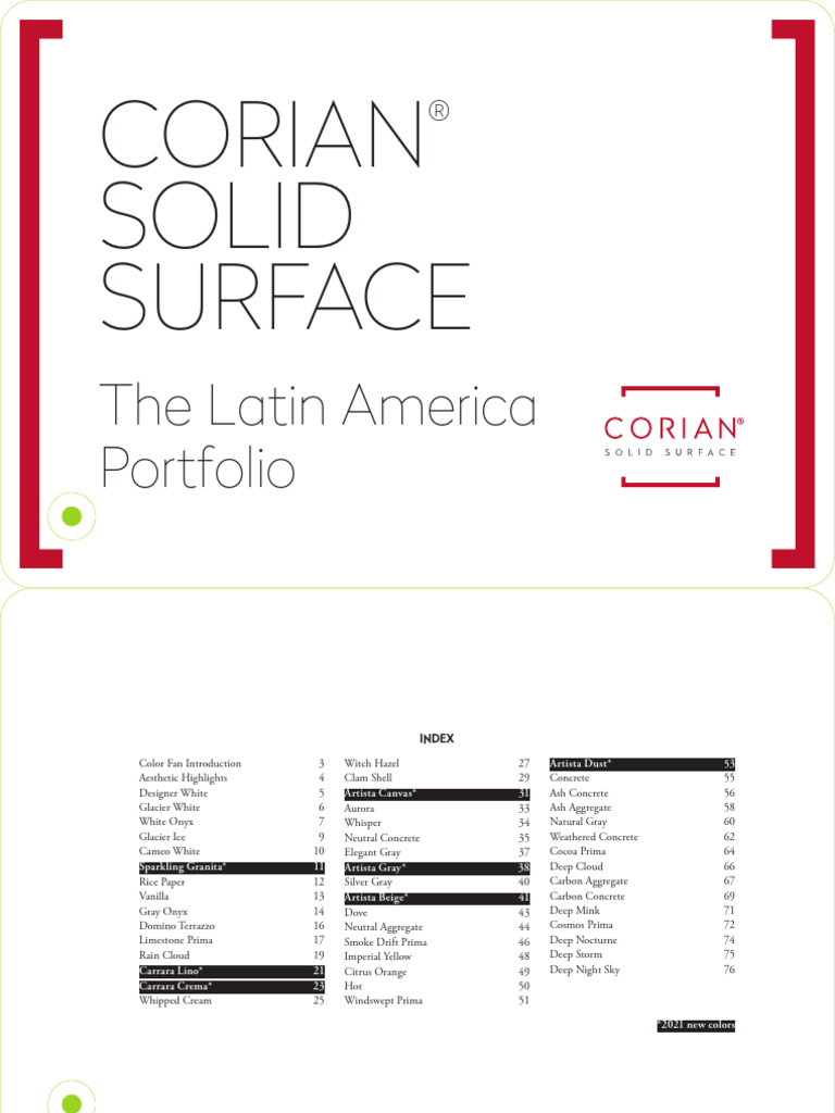 LATAM Corian® CSS LA Color-Fan 2021 LR | PDF | Color | Concrete