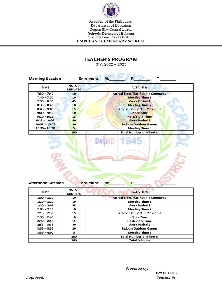 Teachers Program | PDF | Teachers | Philippines
