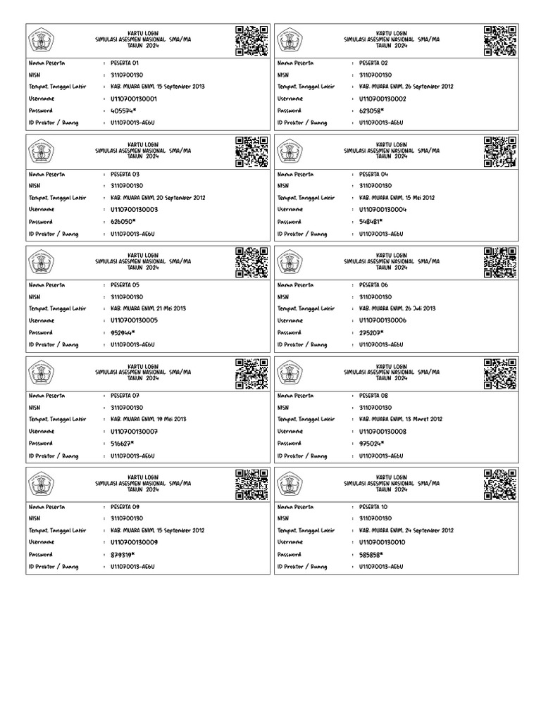 Simulasi Asesmen Nasional - Tahun 2024 | PDF