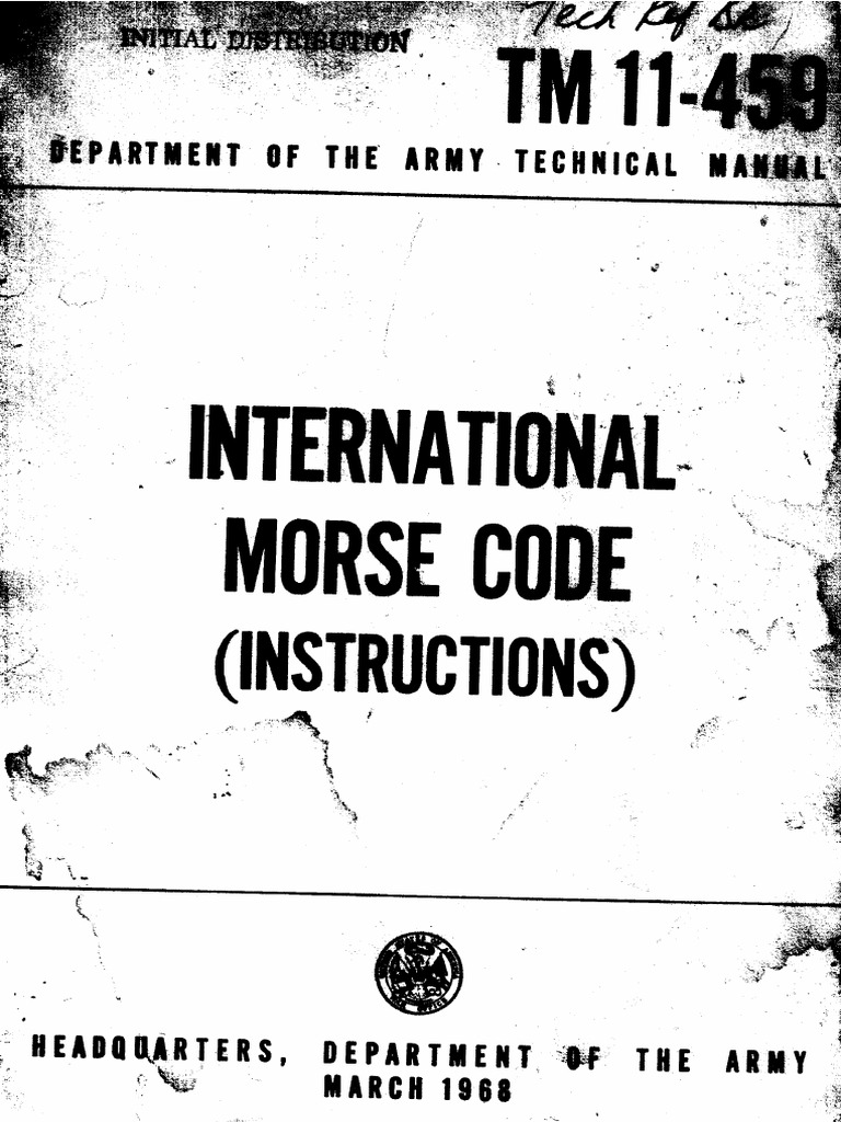Us Army 11 459 Morse Code Book | PDF