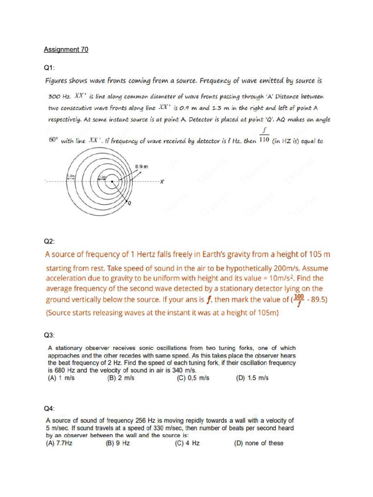 Assignment 70 - Sound Waves | PDF