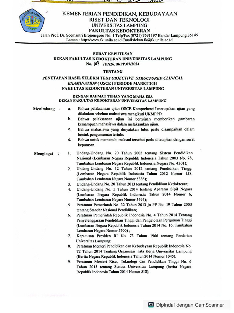 SK Osce Kompre Maret 2024 | PDF