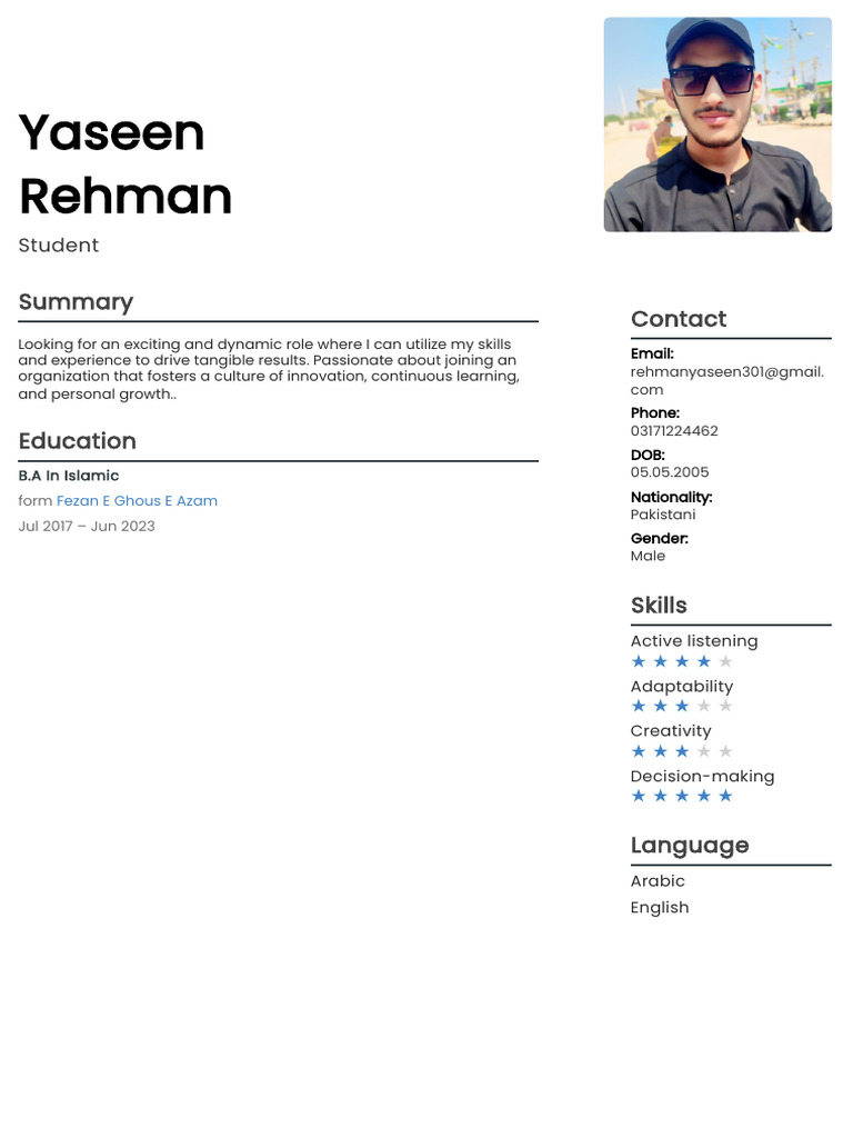 Yaseen - Resume - 127 | PDF