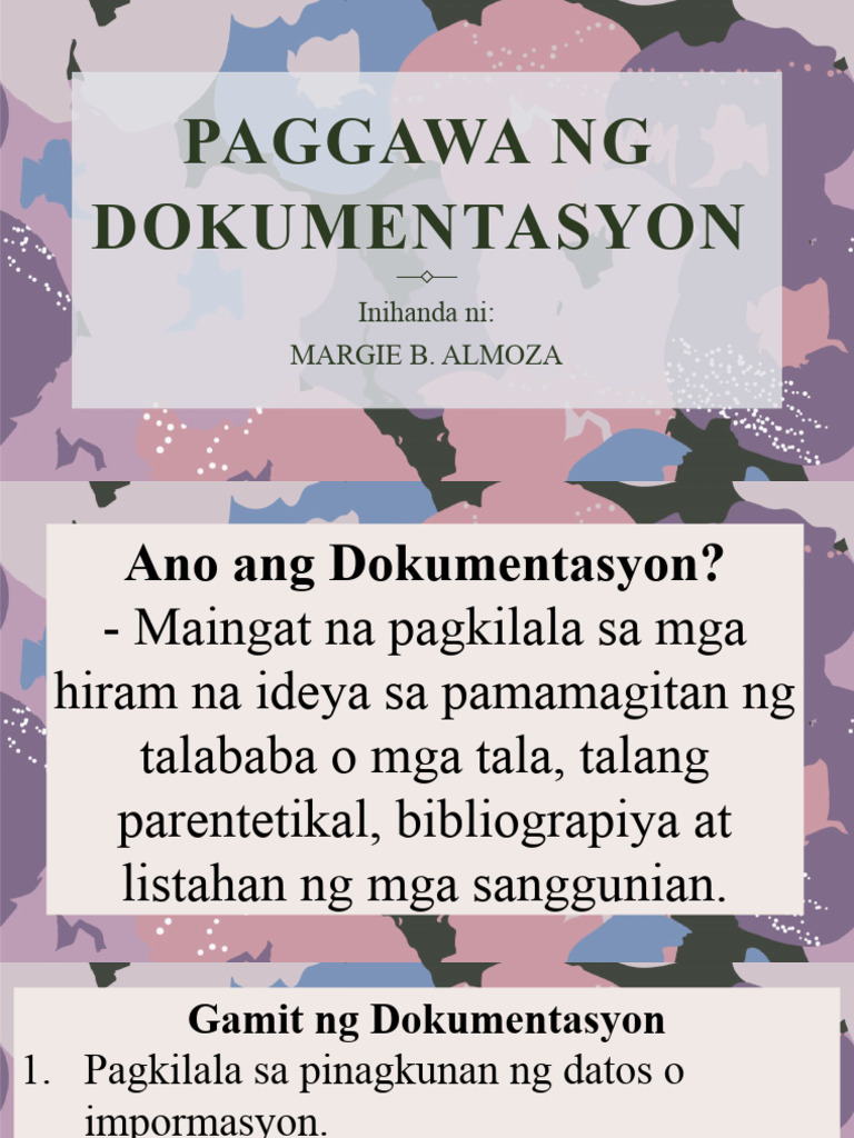 Paggawa NG Dokumentasyon | PDF
