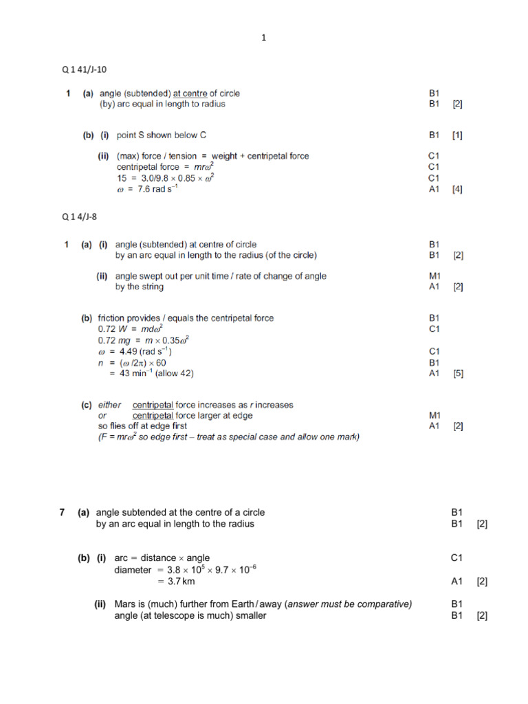 7 Circular Motion MS | PDF