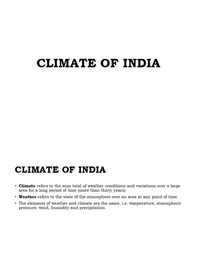 Climate Variations Across India | PDF