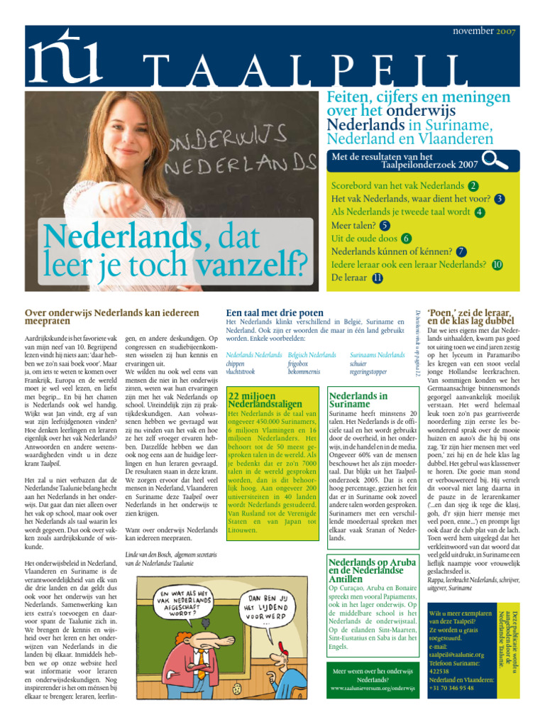 Taalpeil - Feiten, Cijfers en Meningen Over Het Onderwijs Nederlands in ...