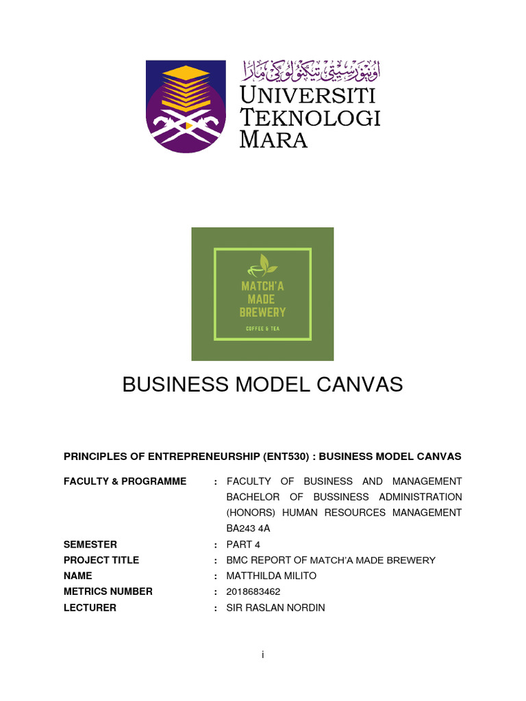 Cafe Business Modal Canvas Report_Sample | PDF | Starbucks | Coffee