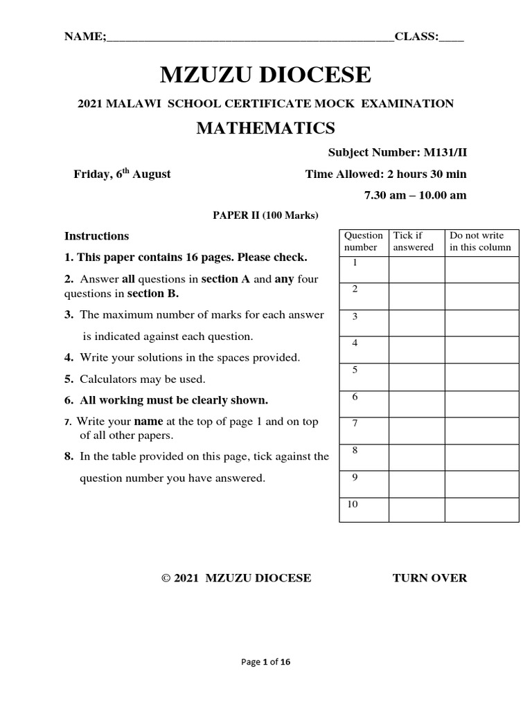 Mathematics Paper Ii Pdf Geometry Mathematics