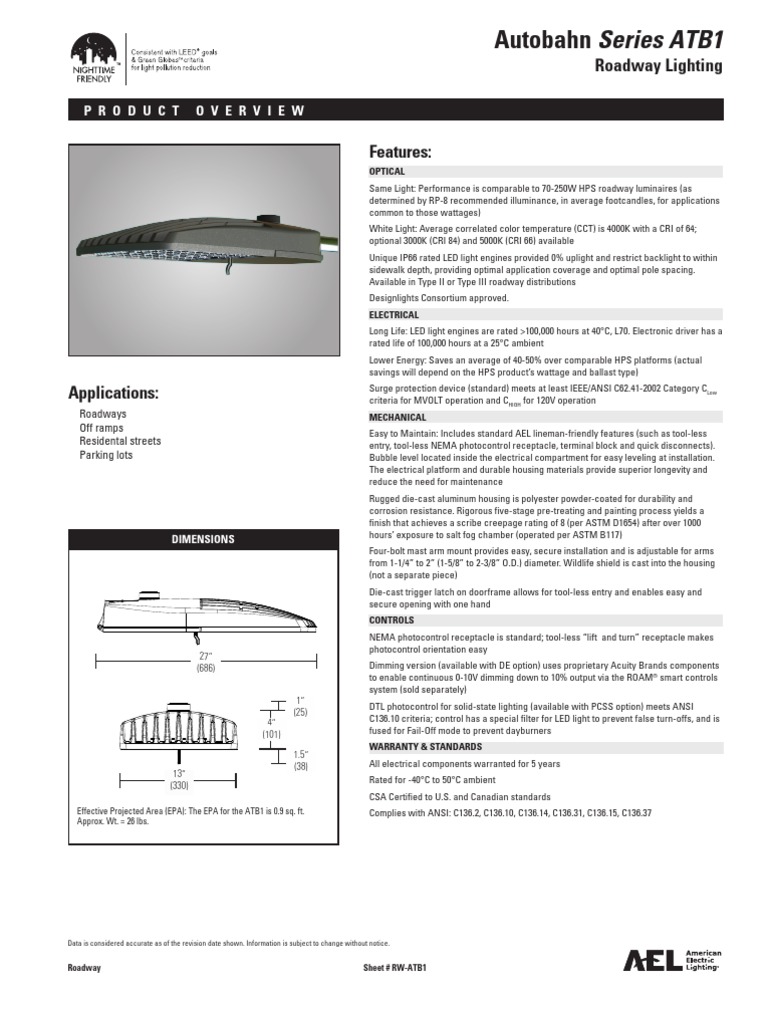 RW Atb1 | PDF | Light Emitting Diode | Lighting