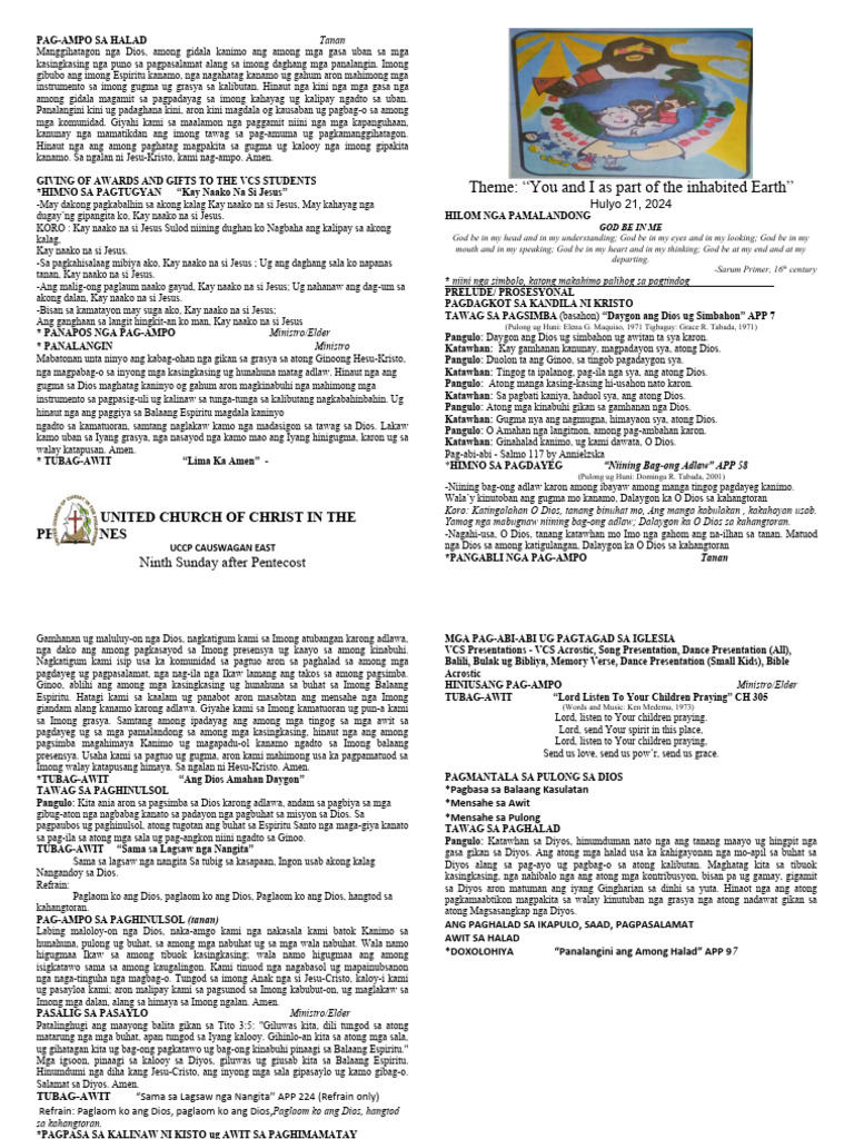 July 21, 2024 Talamdan Sa Pagsimba | PDF