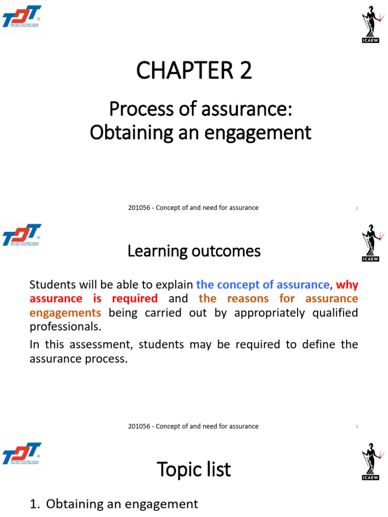 Chapter 2 - Process of Assurance Obtaining An Engagement | PDF | Audit | Financial Statement
