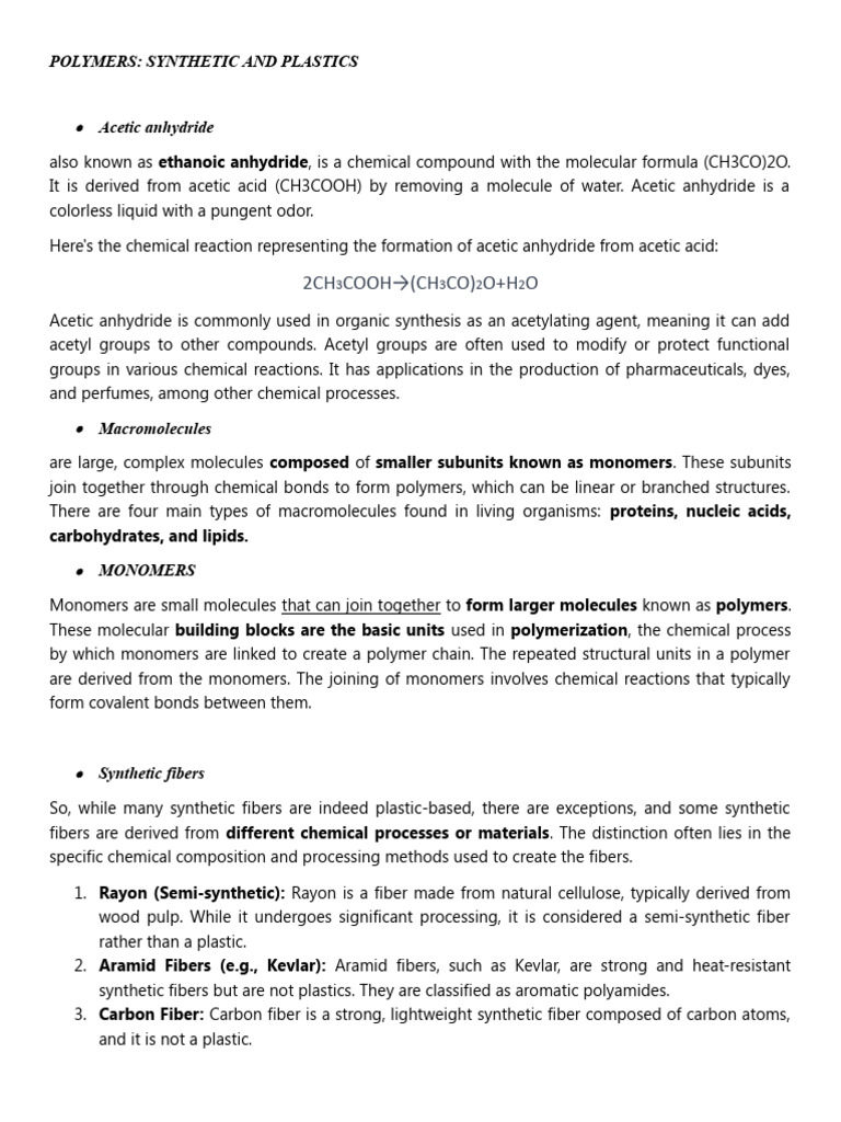 Q2 (POLYMERS) Consumer Chemistry | PDF