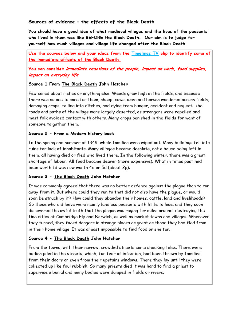 Impact of the Black Death on Villages | PDF | Black Death | Serfdom