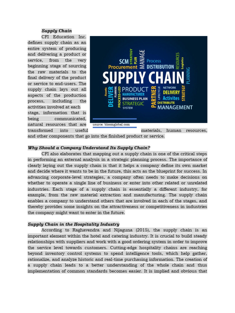 CHAPTER 1 SUPPLY CHAIN | PDF | Supply Chain | Supply Chain Management
