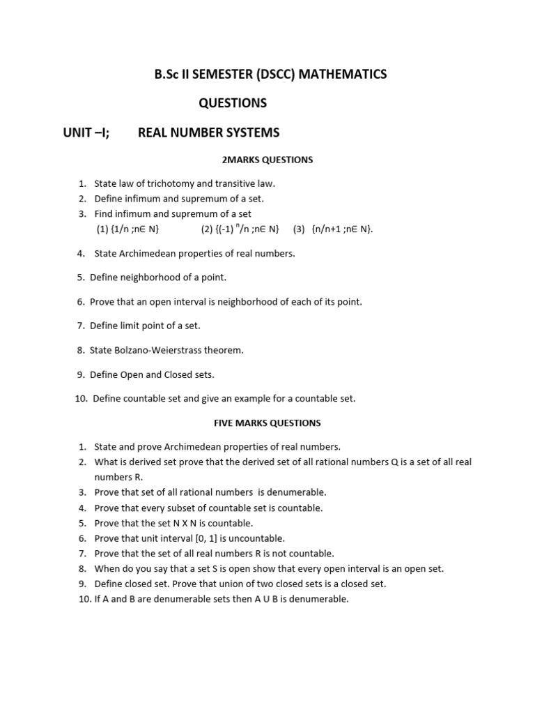 B.Sc II Sem Mathematics Question Bank | PDF | Group (Mathematics ...