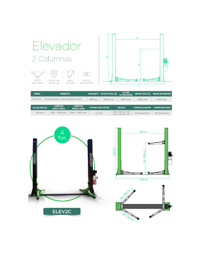 elevador dos columnas | PDF