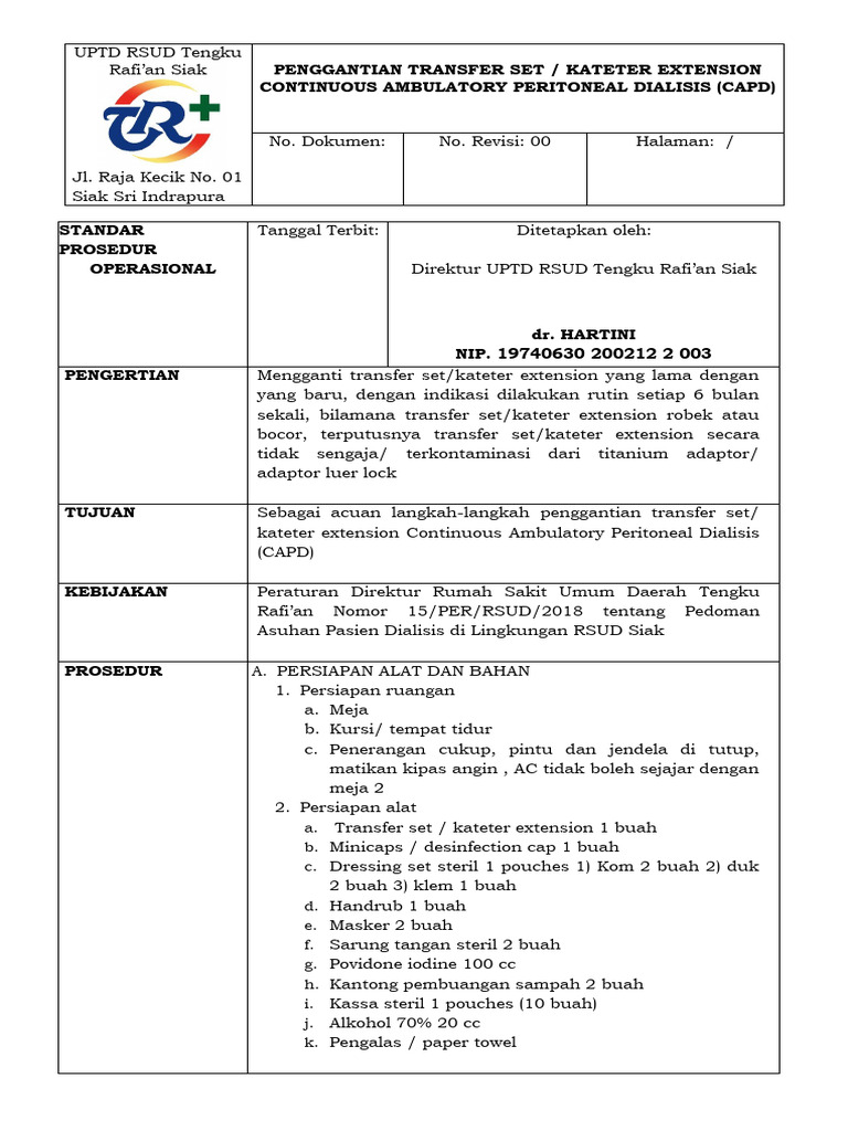 2024 - Spo Penggantian Transfer Set Kateter Extension Continuous ...