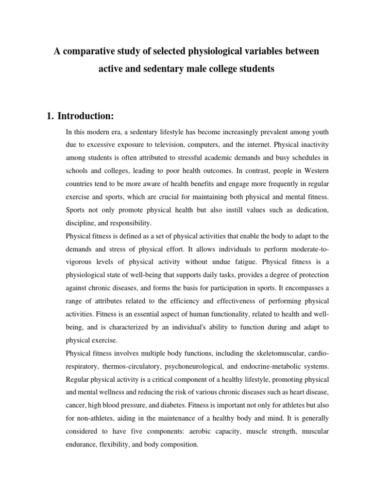 A Comparative Study of Selected Physiological Variables Between Active ...