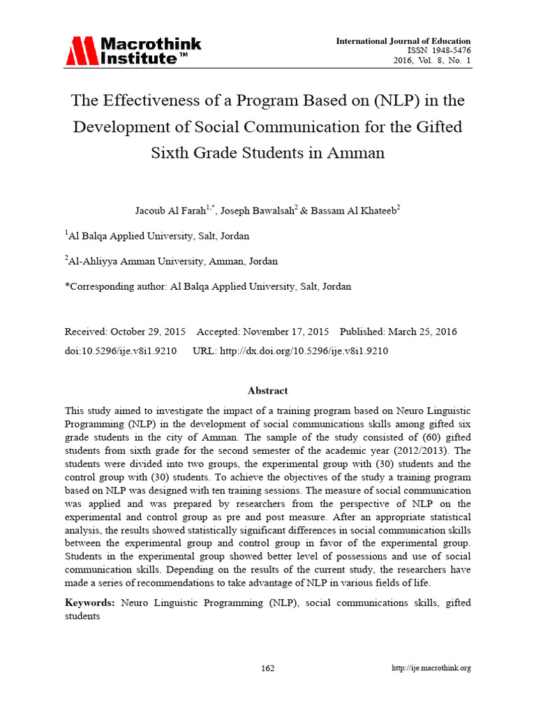 The Effectiveness of A Program Based On | PDF | Emotions | Neuro ...